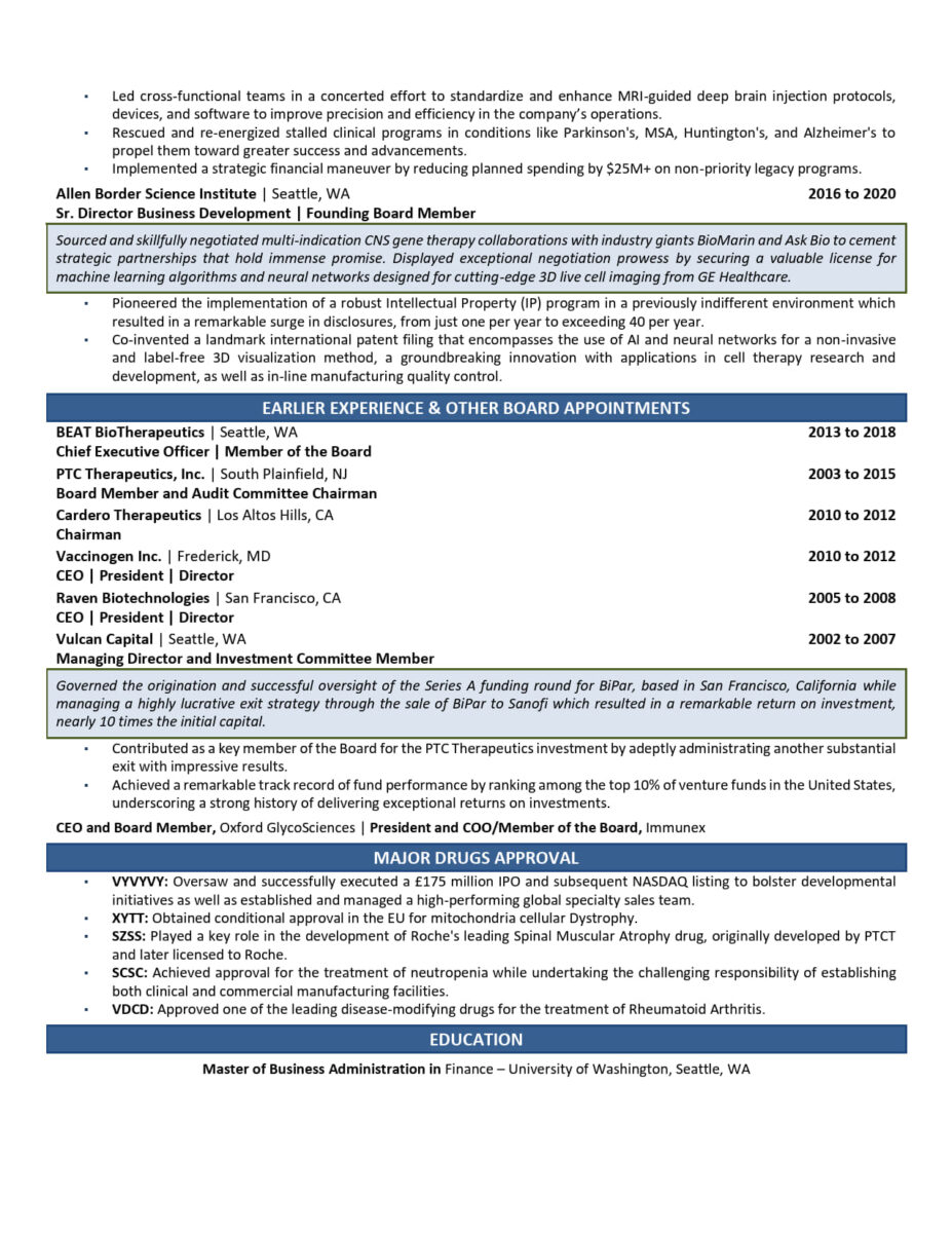C Level Executive Resume Example - Resume Thrive