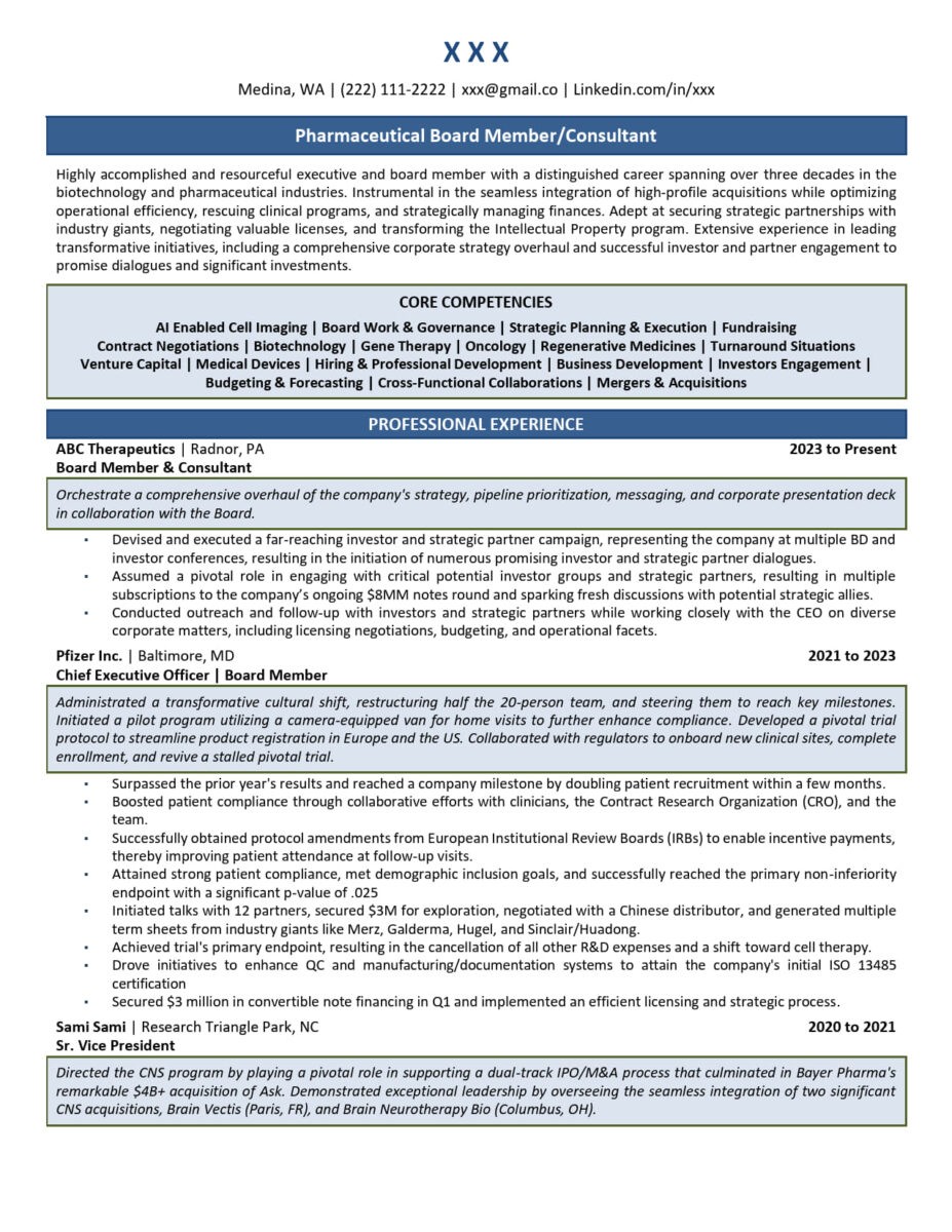 C Level Executive Resume Example - Resume Thrive