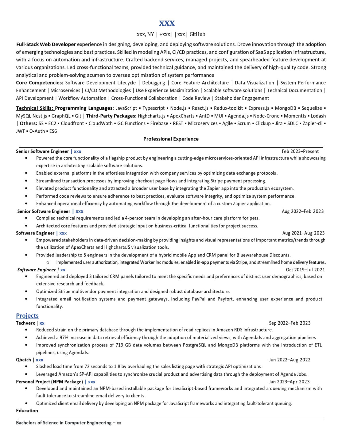 Full-Stack Web Developer Resume Example - Resume Thrive