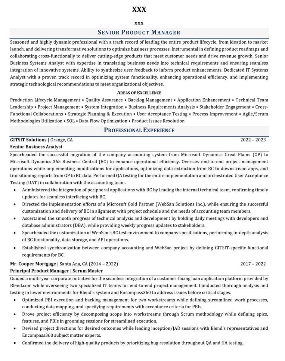 Senior Product Manager Resume Example - Resume Thrive