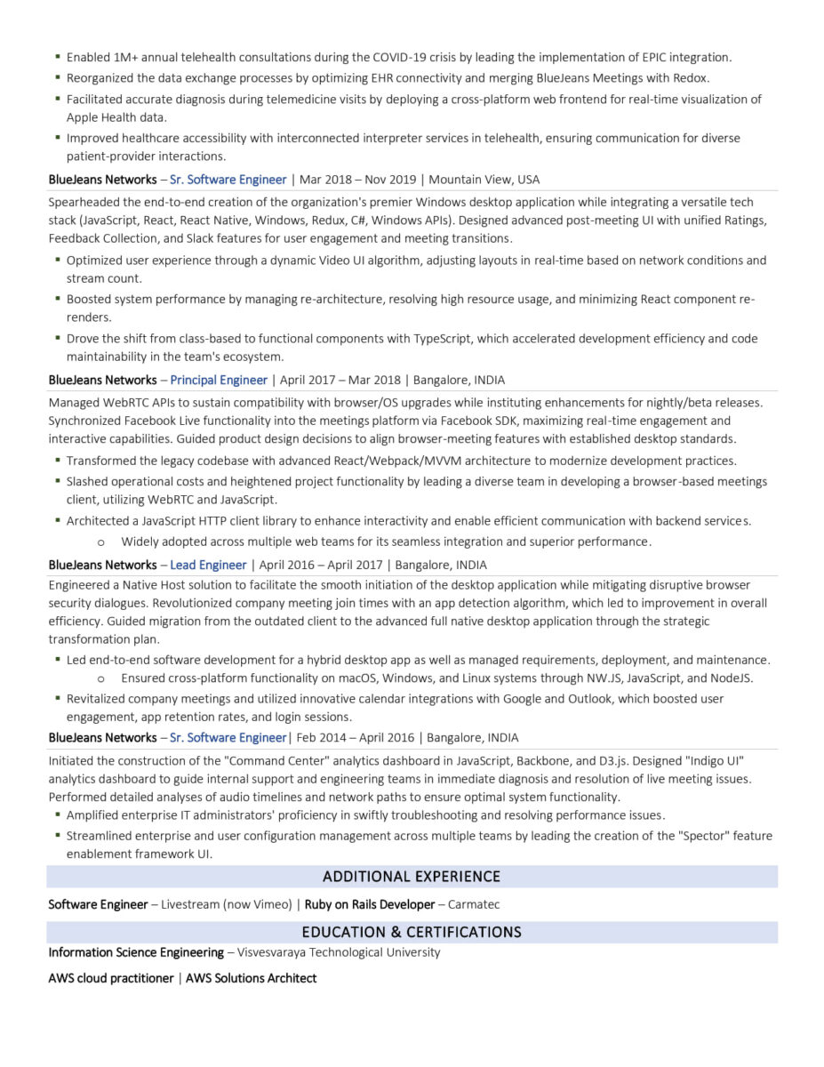 Senior Engineering Manager Resume Example - Resume Thrive